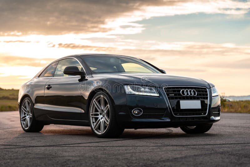Black Audi A5 Under the Sunset Light Editorial Photo - Image of vehicle ...