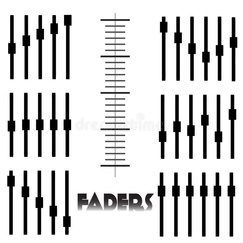 Black audio fader icons stock vector. Illustration of sound - 52718432
