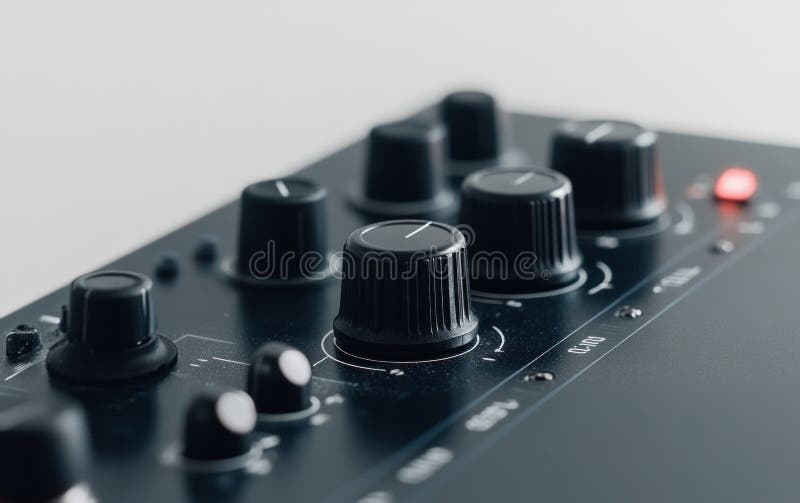 Black Audio Mixing Console CloseUp Stock Illustration - Illustration of music, audio: 374312192