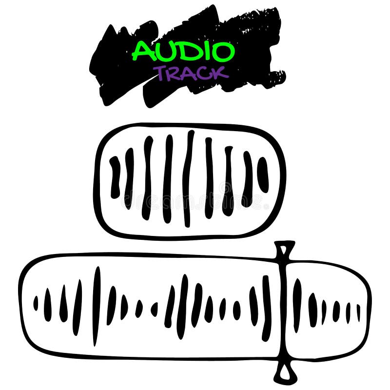 Black Audio Track Symbol. Hand Drawn Doodle Vector Icon Stock Vector ...