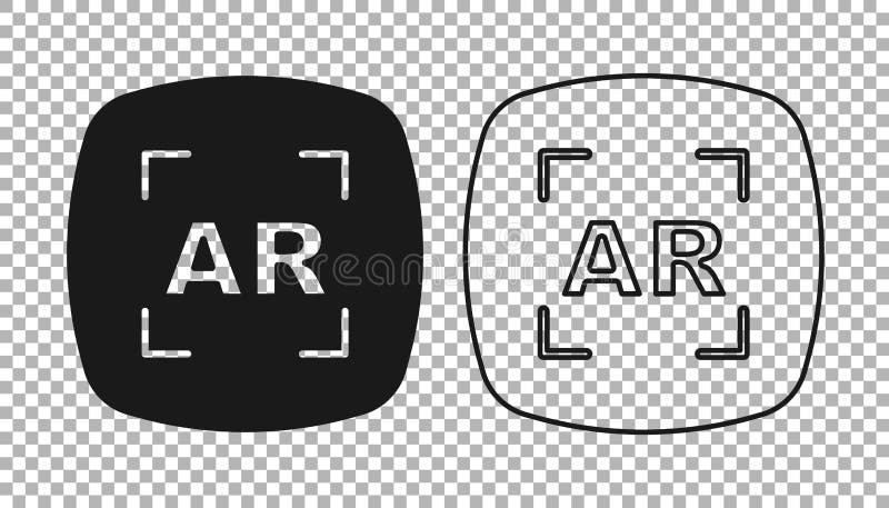 Black Augmented Reality AR Icon Isolated on Transparent Background ...