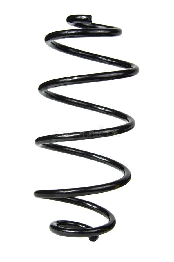 Black Coil Spring Isolated on White Background Stock Image - Image of ...