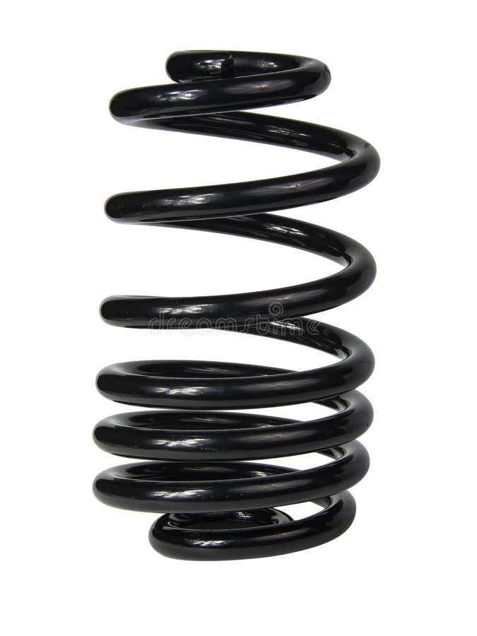 Black Coil Spring Isolated on White Background Stock Image - Image of ...