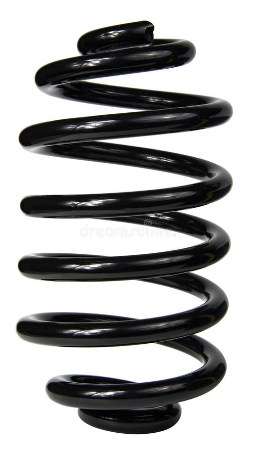 Black Coil Spring Isolated on White Background Stock Photo - Image of ...