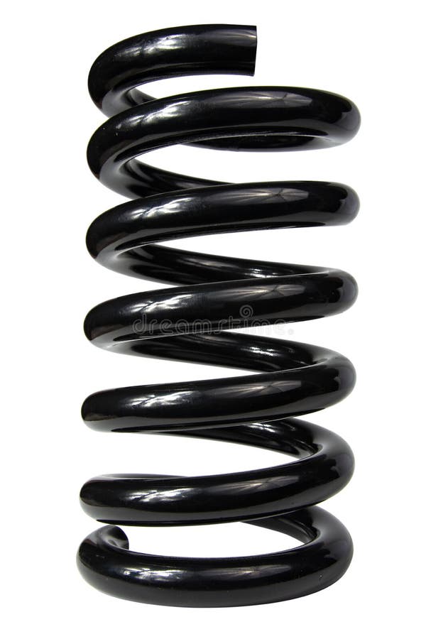 Black Coil Spring Isolated on White Background Stock Photo - Image of ...