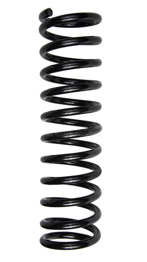 Black Automobile Coil Spring Isolated on the White Background Stock ...
