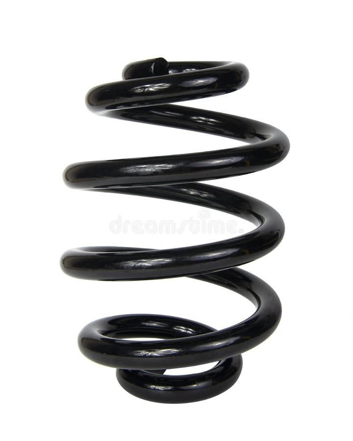 Black Coil Spring Isolated on White Background Stock Image - Image of ...