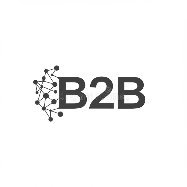 Black "B2B" Text Logo Features a Network Pattern of Interconnected ...