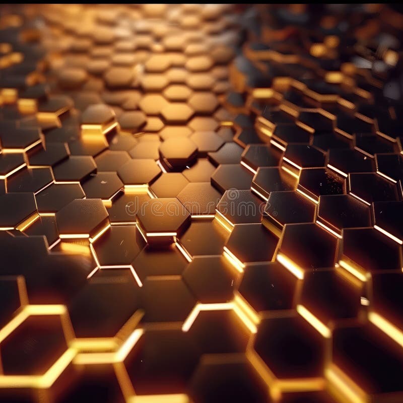 Black Backdrop Filled with a Well-organized Hexagonal Grid Pattern ...