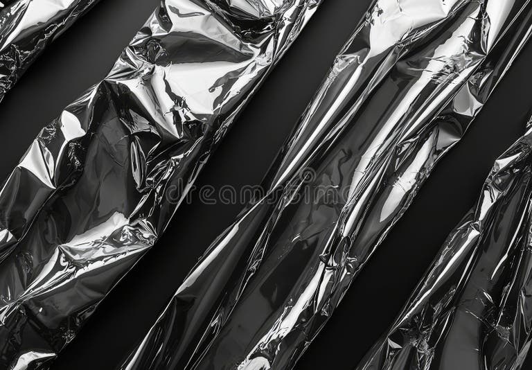 On a Black Backdrop, a Realistic, Stretchy Transparent Plastic Wrap ...