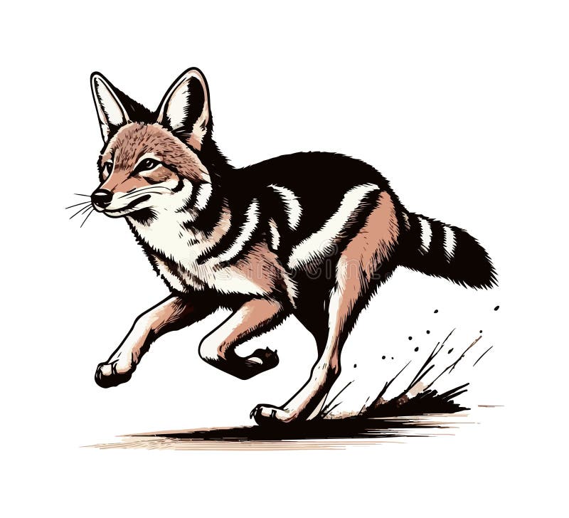 Black-backed Jackal Hand Drawn Vintage Vector Stock Vector ...