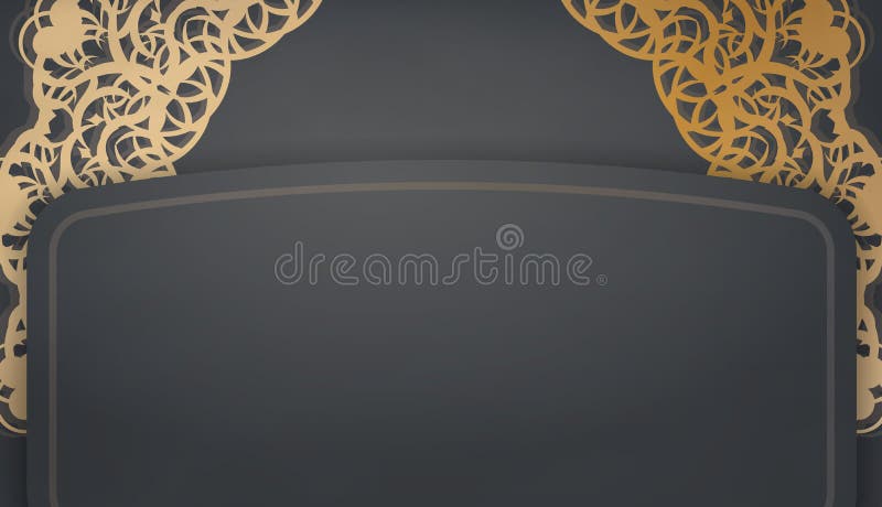 Black Background with Abstract Gold Pattern and Space for Your Logo or ...
