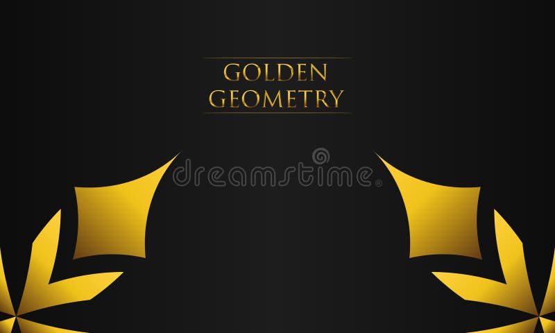 Black Background with Abstract Golden Geometric Shape Stock Vector ...