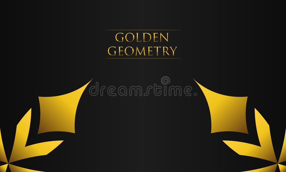 Black Background with Abstract Golden Geometric Shape Stock Vector ...