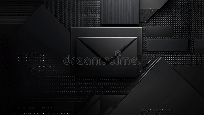 Black Background with an Abstract Technology Background and a Mail ...