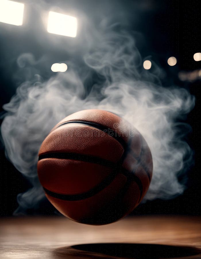 Black Background Basketball Smoke Stock Illustration - Illustration of ...