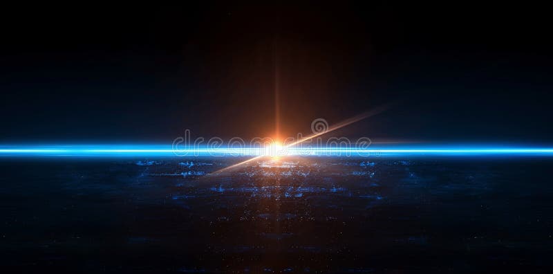 Black Background Blue Glowing Light Line Gradient Lens Flare Effect ...
