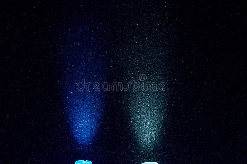 On a Black Background in Blue Grain Parallel Blue and Gray Rays of ...