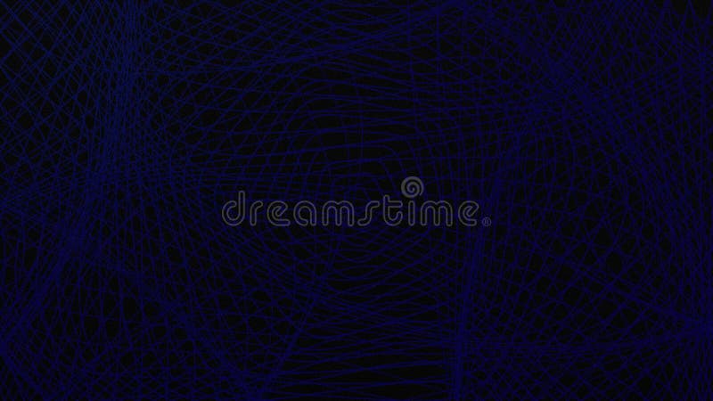 Black Background with Blue Polygon Lines Rotating Repeatedly in a ...