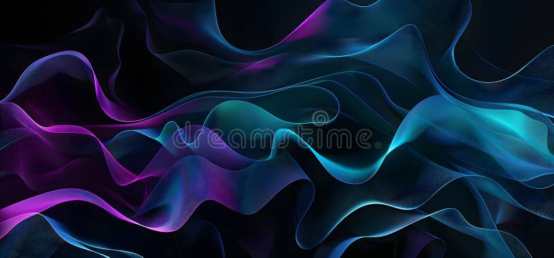 Abstract Blue Purple Teal Gradient Waves Stock Illustration ...