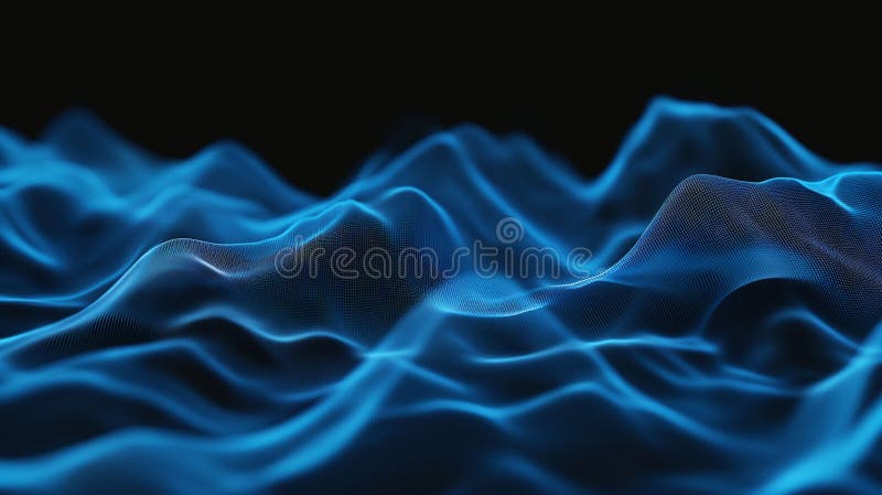 Black Background with Blue Wavy Lines Stock Illustration - Illustration ...