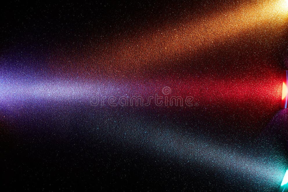 On a Black Background, a Broad Background, Multi-colored Wide Beams of ...