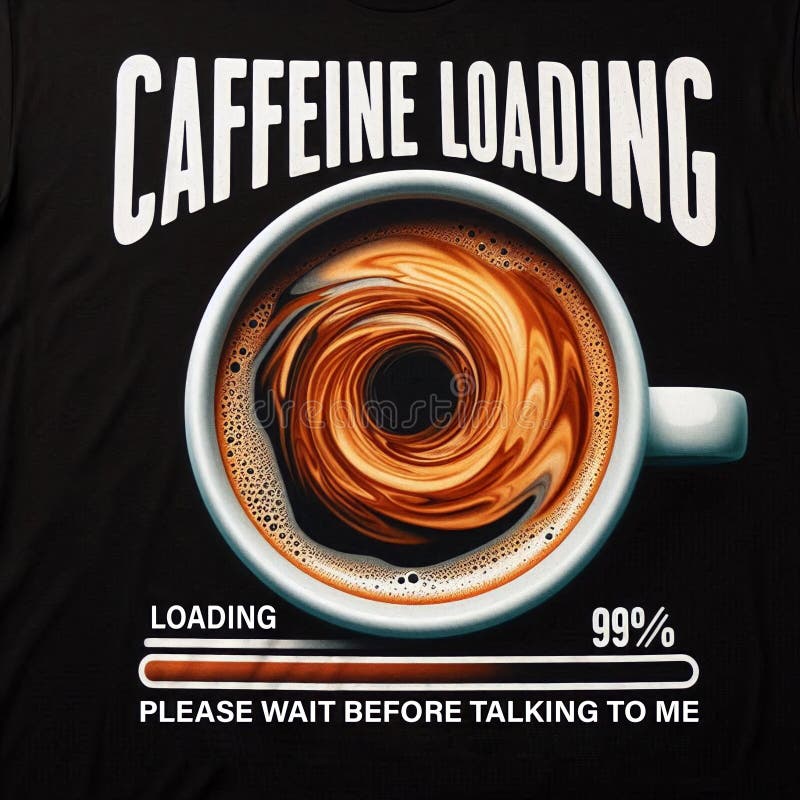 Black Background Coffee Portrait with the Words Coffee Loading Stock ...