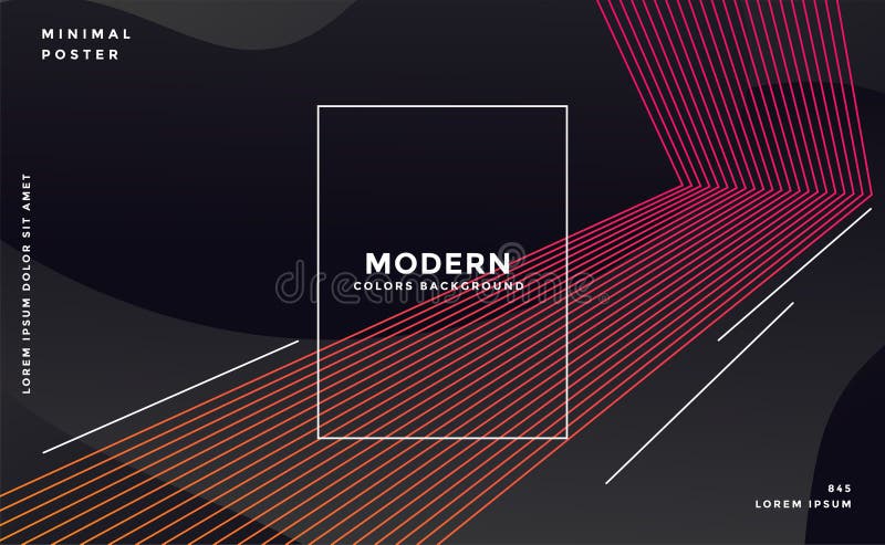 Black Background with Colorful Lines Shape Design Stock Vector ...