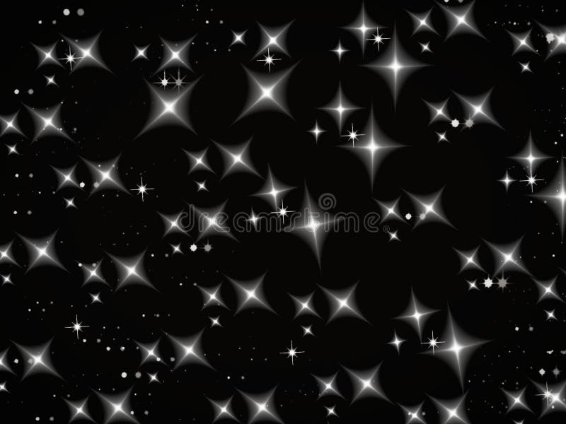 Black Background with a Combination of Small Silver Stars, Abstract ...