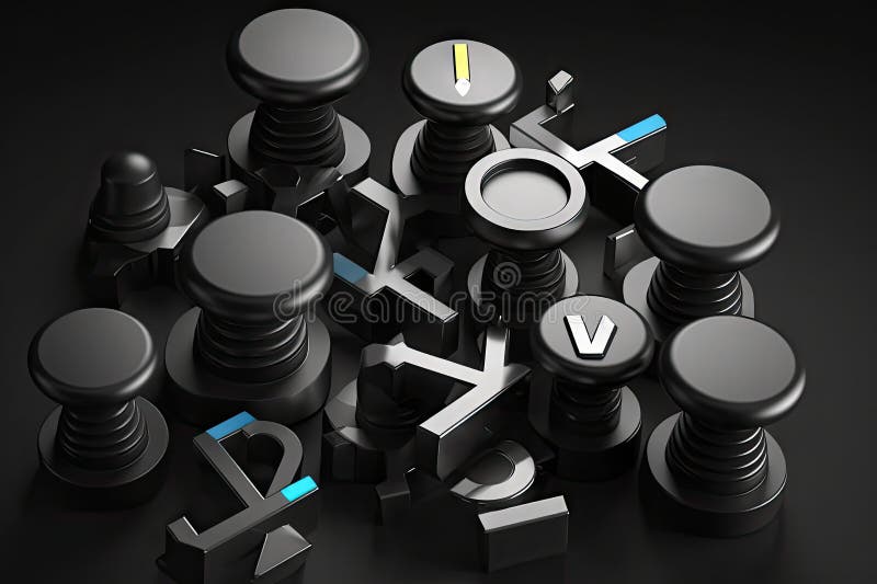 Black Background Consisting Game Keys Joystick, X, Zero 3d Rendering ...