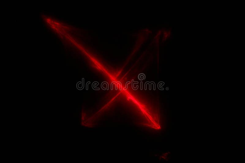 On a Black Background, a Crossed Red Beam of Light Stock Image - Image ...