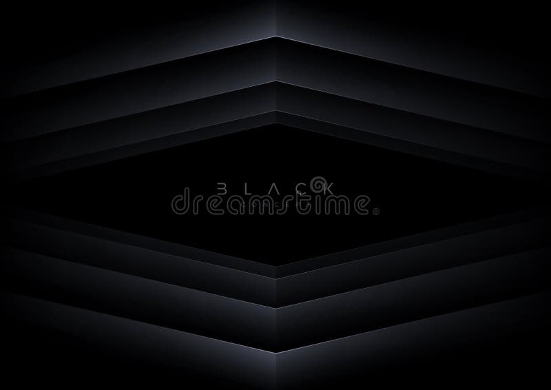 Black Background with 3d Layered Abstract Shape. Minimal Template ...