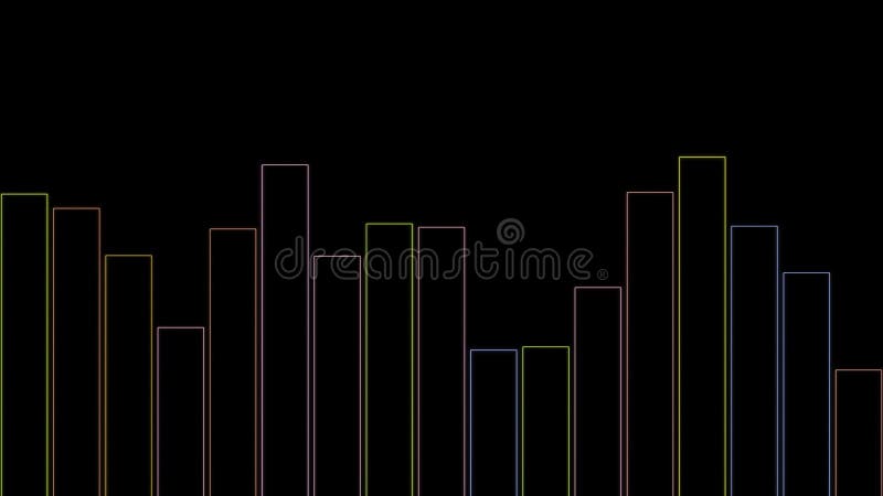 Black Background . Design. Clear Bright Lines of Different Colors in ...