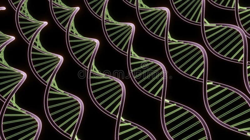 Black Background. Design. Iridescent Colored Sinuous Genetic Codes in ...