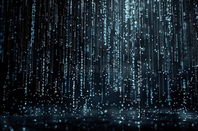 Digital Rain of Numbers stock illustration. Illustration of graphic ...