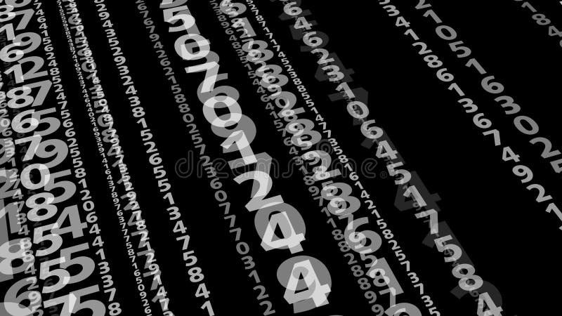 Black Background With Dynamic Numbers Counting Numerical Code Algorithm Data Processing