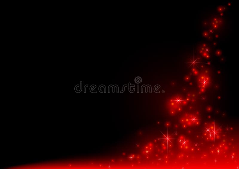Black Background with Falling Red Glowing Stars Stock Vector ...
