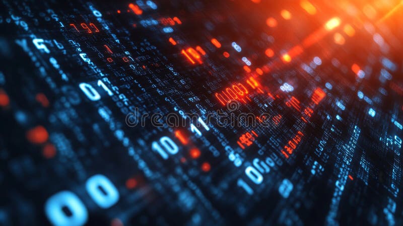 A Black Background Featuring White Binary Code Numbers Arranged in a ...