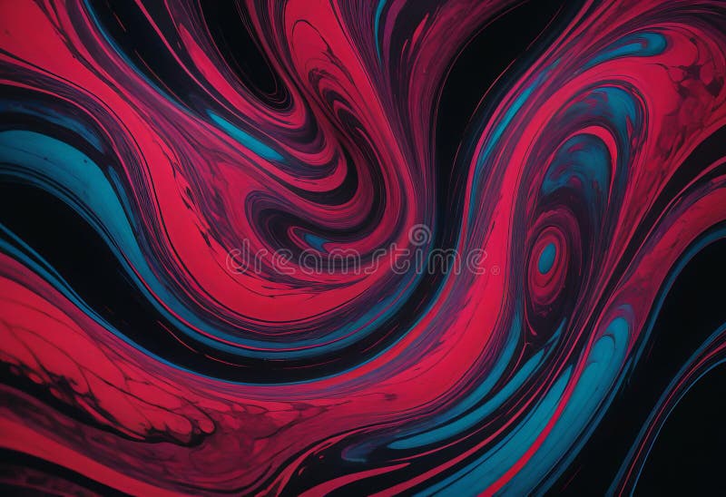 Black Background, Flares Swirls, Dark Red Ink Lines Stock Illustration ...