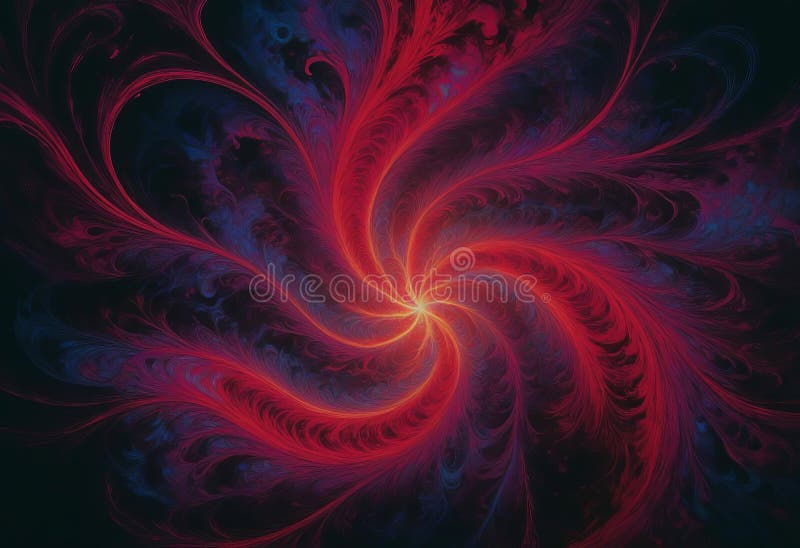 Black Background, Flares Swirls, Dark Red Ink Lines Stock Illustration ...