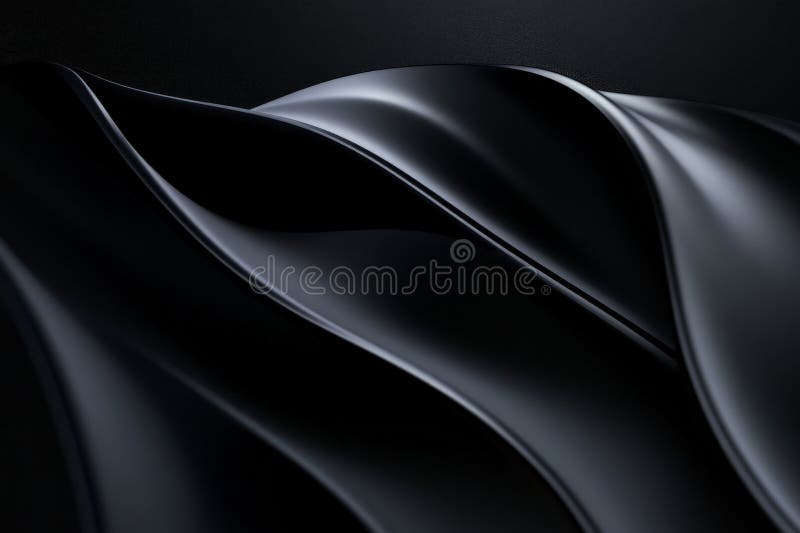 A Black Background with Flowing, Curved Lines in Dark Grey, Casting ...