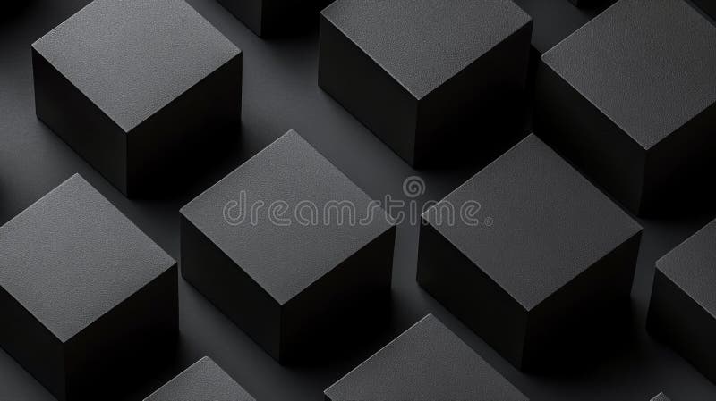 A Black Background with a Geometric 3D Structure. a Simple, Futuristic ...