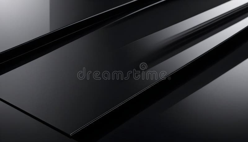 A Black Background with a Glossy, Reflective Surface Stock Photo ...