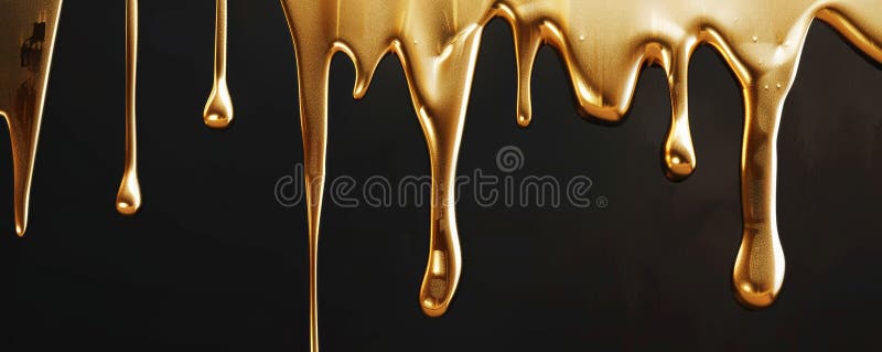 Black Background with Gold Dripping Liquid Stock Photo - Image of ...