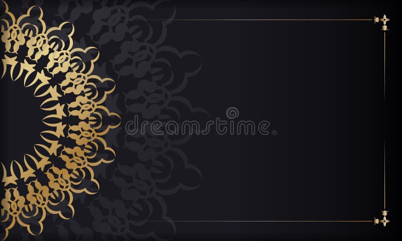 Black Background with Golden Greek Pattern Stock Vector - Illustration ...