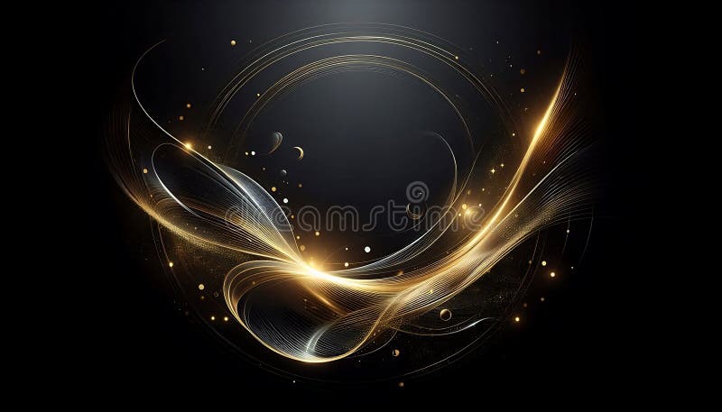 Black Background with Golden Light Effects, Premium and Dramatic Style ...