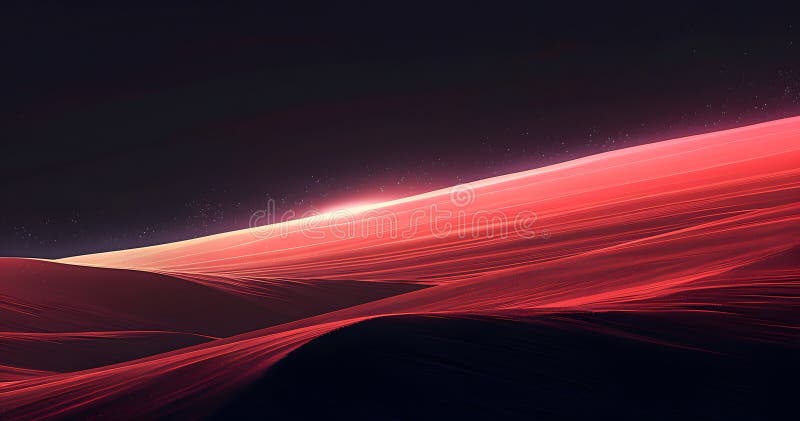 Abstract Mars Landscape with Red Gradient Stock Illustration ...