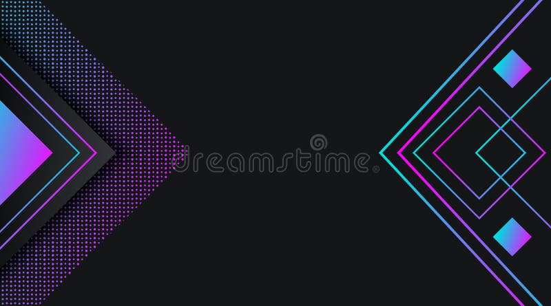 Black Background with Gradient Neon Glitter Geometric Shape Stock ...
