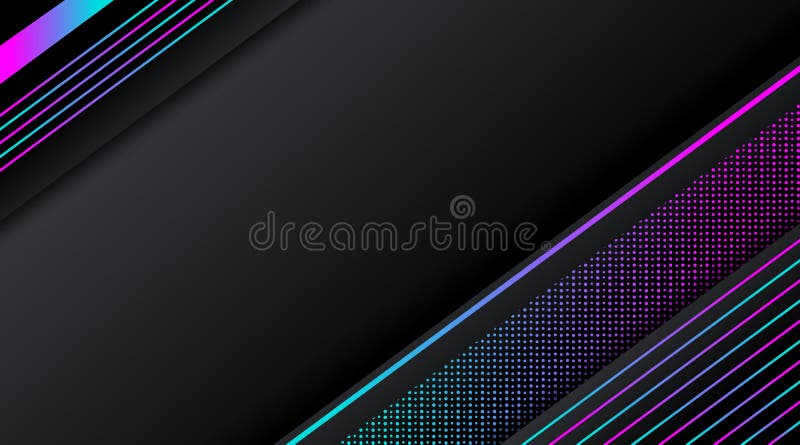 Black Background with Gradient Neon Glitter Geometric Shape Stock ...