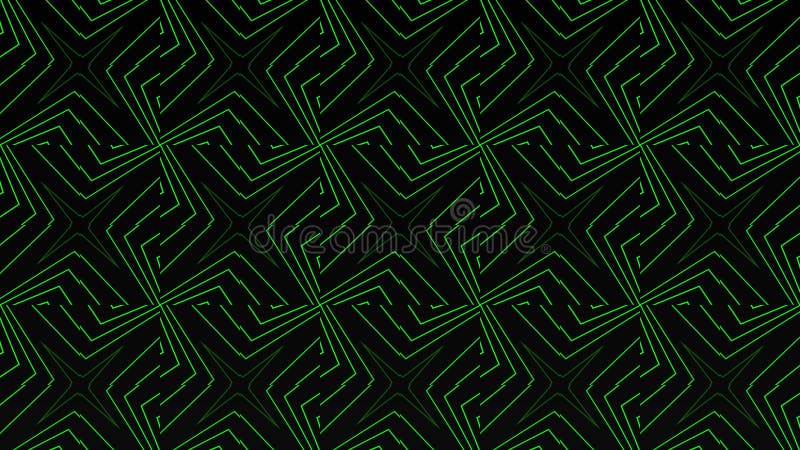 Black Background, Green Line Pattern Moving in an Interesting Pattern ...
